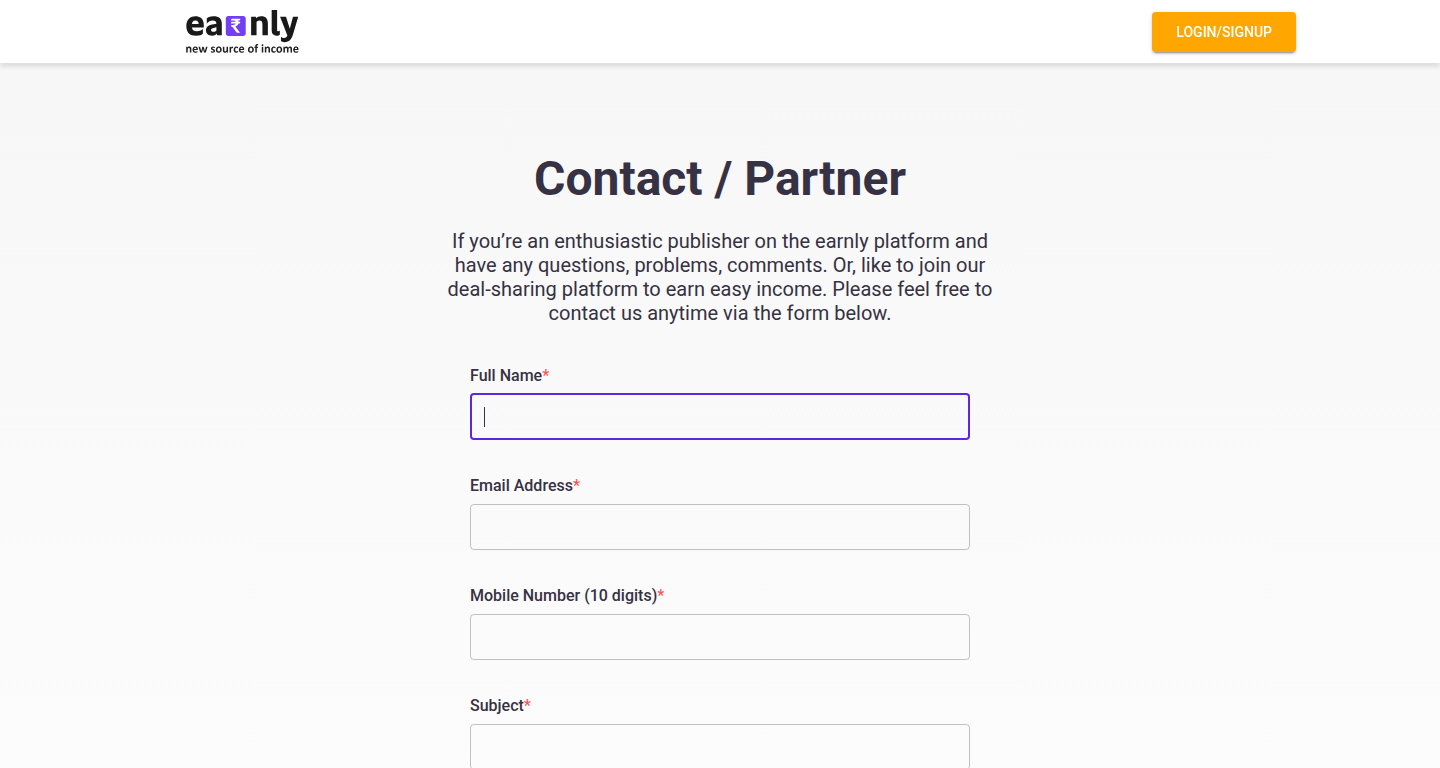 Contact Earnly.in – Get in Touch with Our Affiliate Team